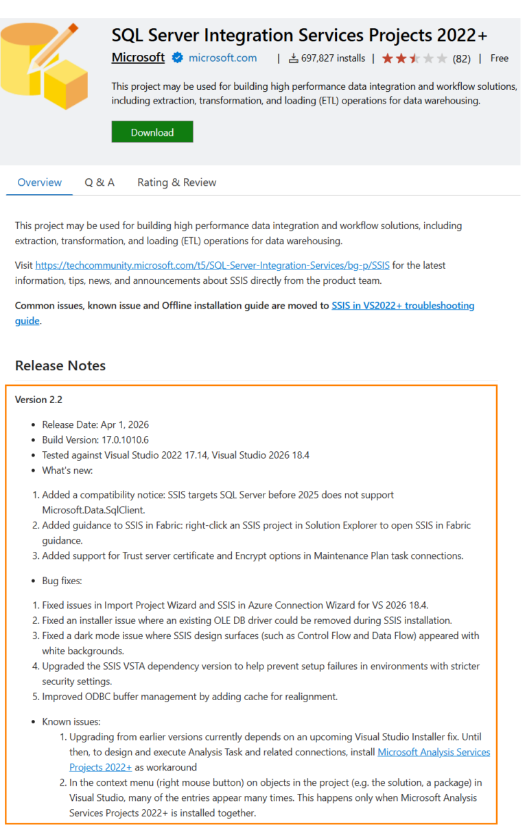 SSIS Extension Updates – Apr 2026 – AndyLeonard.blog()